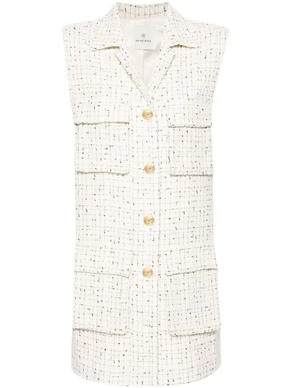 ANINE BING Single-breasted Tweed Gilet