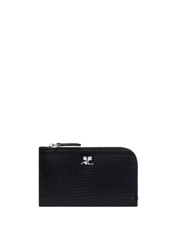 COURREGES Tejus Logo-plaque Leather Card Holder - Black