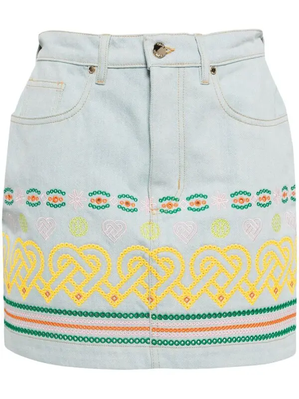 Casablanca Embroidered Mini Skirt