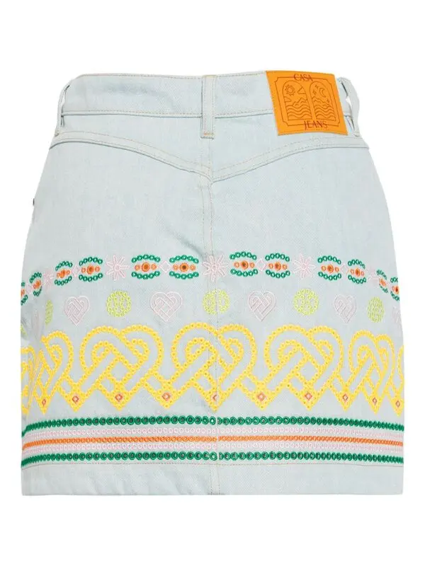 Casablanca Embroidered Mini Skirt