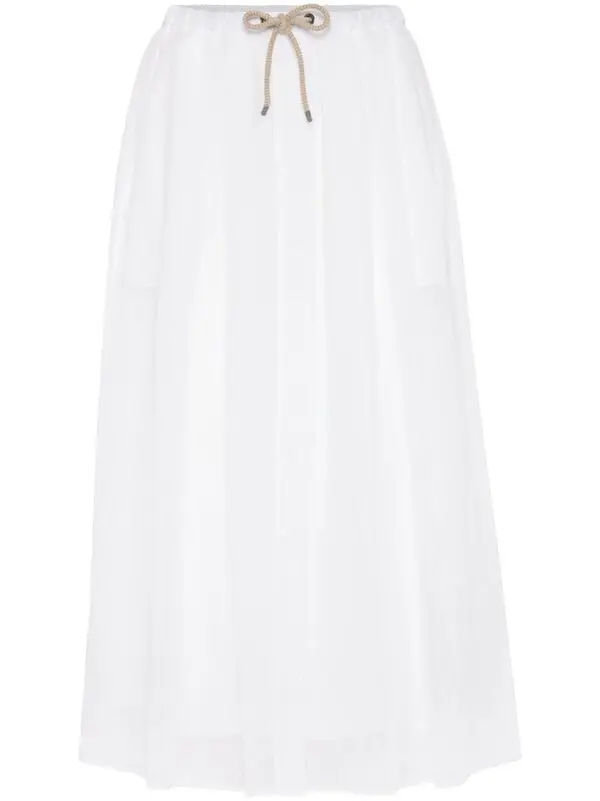 Brunello Cucinelli A-line Cotton Maxi Skirt