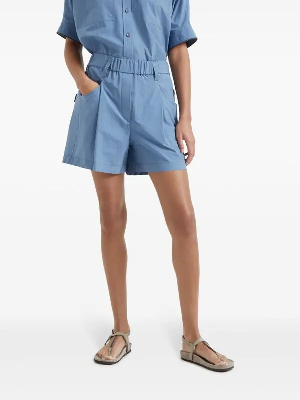 Brunello Cucinelli Monili-embellished Cotton Shorts