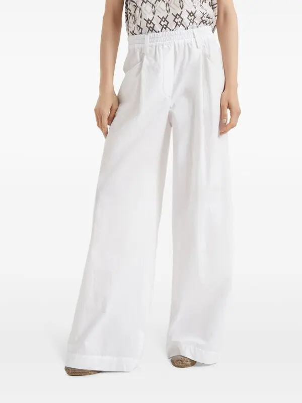 Brunello Cucinelli Wide-leg Cotton Trousers