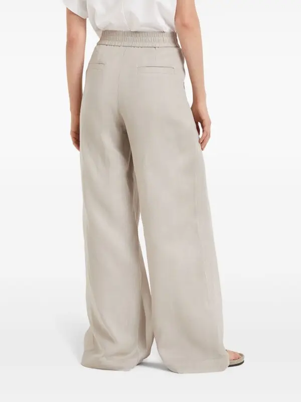 Brunello Cucinelli Elasticated-waist Linen Trousers