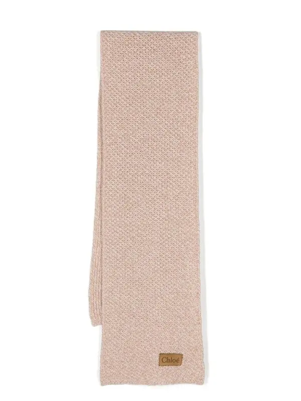 Chloé Logo-patch Chunky-knit Scarf