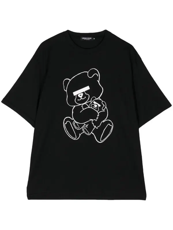 Undercover Bear-print Cotton T-shirt - Black