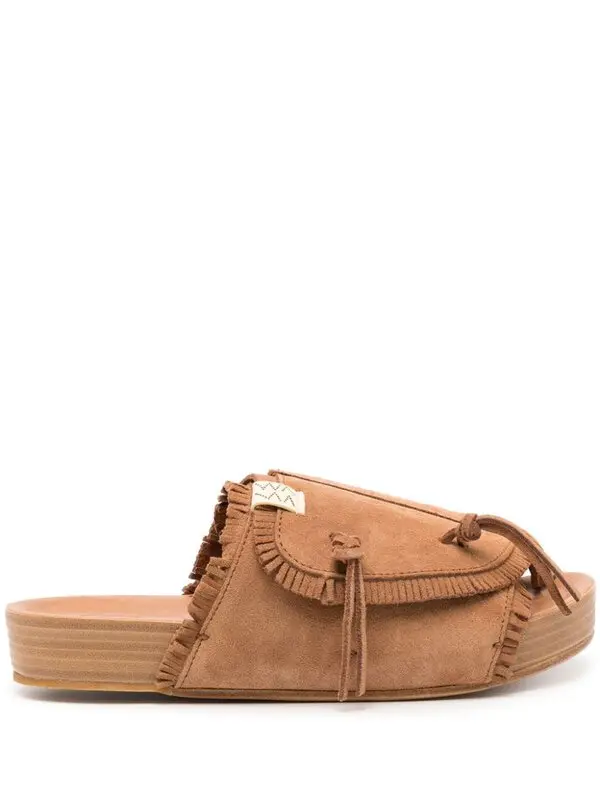 Visvim Christo Shaman Folk Suede Slides
