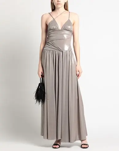 pinko ruched flared dress Pinko Caldo Dress Black Ruched Midi Love Birds Gold Buckle V-Neck Long  Sleeve NW