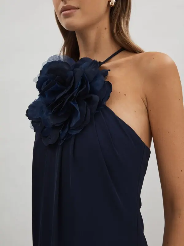 Halston Rosette Maxi Dress