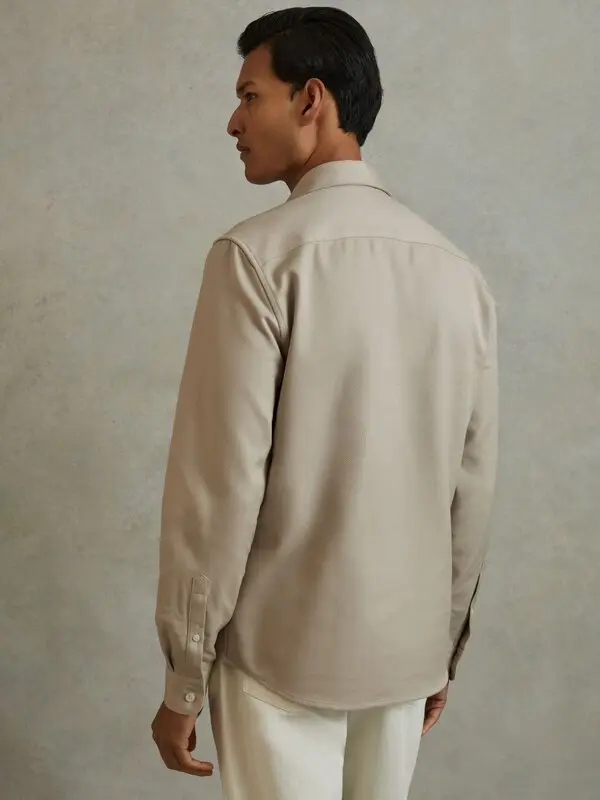REISS Arlo Cotton Canvas Overshirt