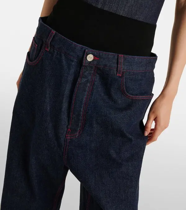 KALAIA Bleu Denim Alaïa High-rise Wide-leg Jeans