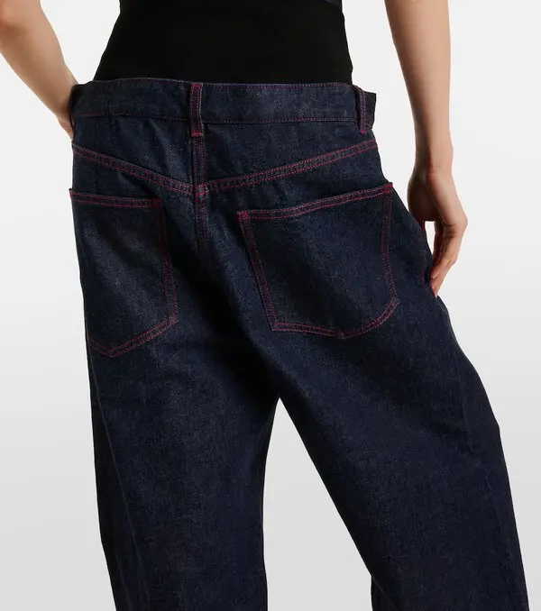 KALAIA Bleu Denim Alaïa High-rise Wide-leg Jeans