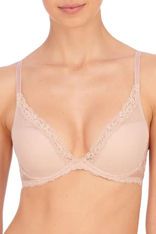 Natori Luxe Plunge T-shirt Bra - Lt. Mocha