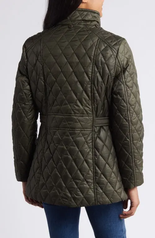 London Fog Quilted Water-resistant Jacket - Olive