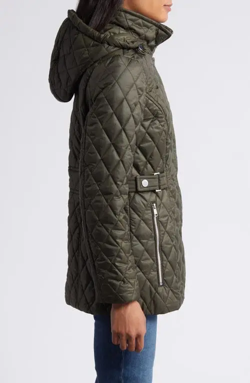 London Fog Quilted Water-resistant Jacket - Olive