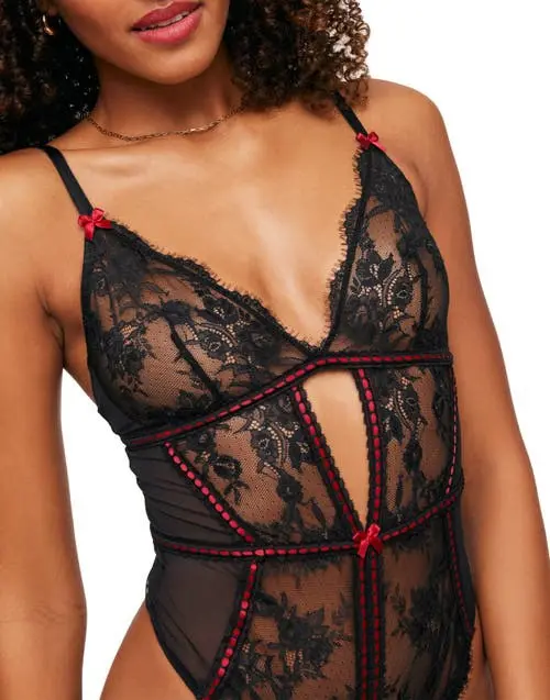 ADORE ME Laylia Recycled Lace Crotchless Bodysuit
