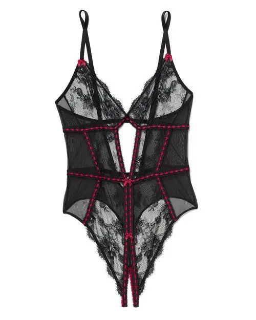 ADORE ME Laylia Recycled Lace Crotchless Bodysuit