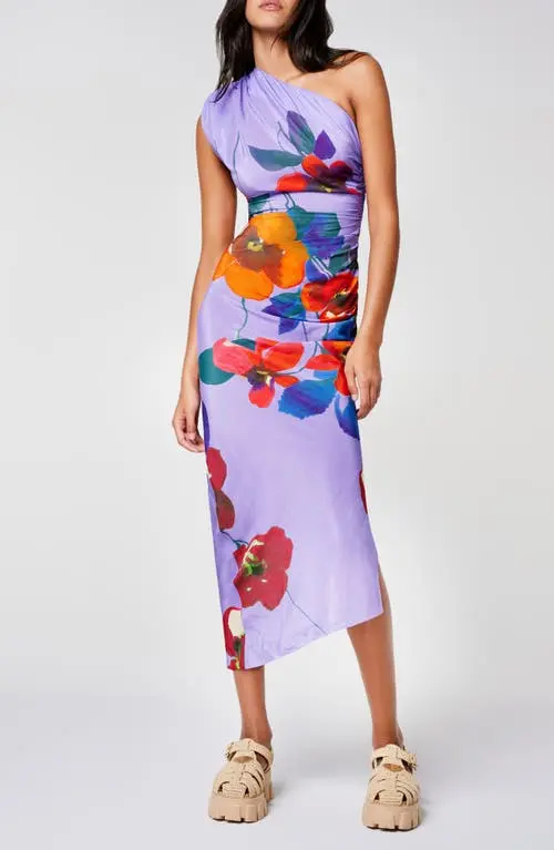 smythe one shoulder dress Smythe One-Shoulder Asymmetric Dress In Poppy Print - 66% Off