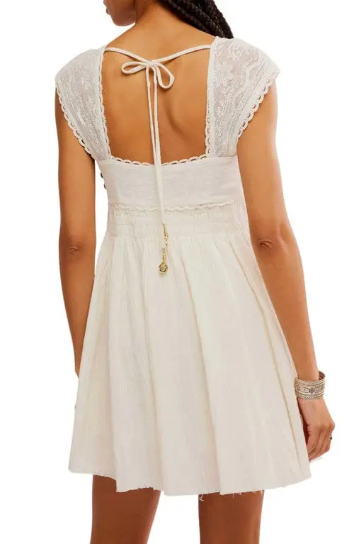 Free People Heartland Embroidered Bodice Minidress In Ivory Combo - 40% Off  | Editorialist