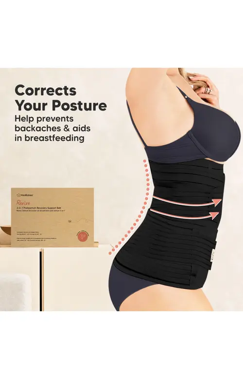 KEABABIES Revive 3-in-1 Postpartum Recovery Support Belt - Midnight Black