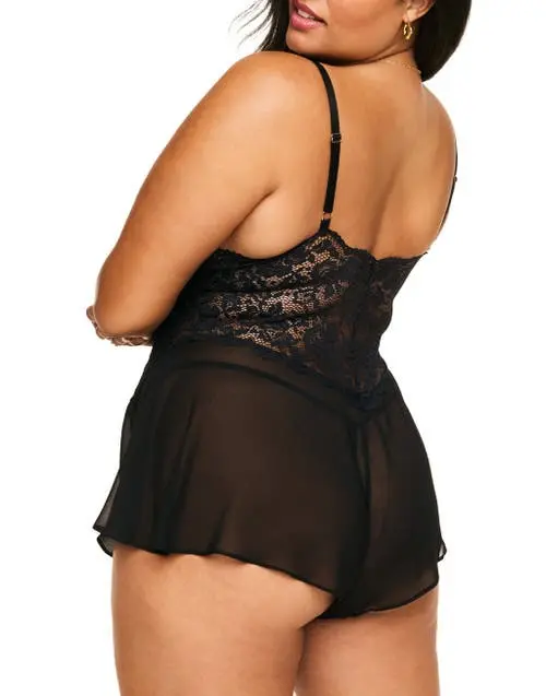 ADORE ME Odessa Lace Romper Lingerie - Black