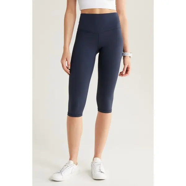 Zella Studio Luxe High Waist Capri Leggings - Navy Sapphire