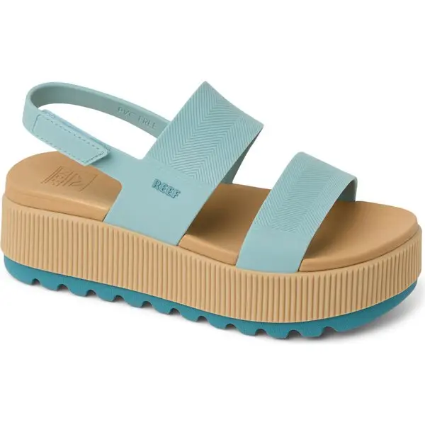 Reef Water Vista Platform Slingback Sandal - Blue Haze/tan
