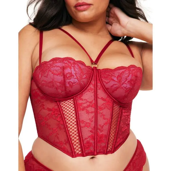 ADORE ME Dominika Contour Bustier Top - Dark Red
