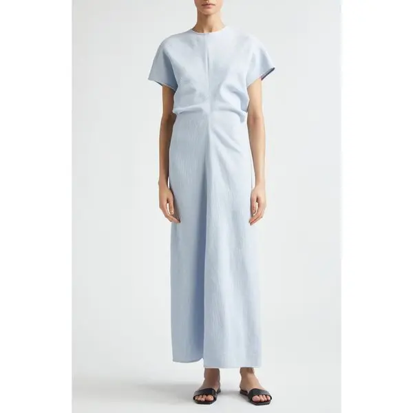 TOTEME Crinkle Texture Knit Maxi Dress - Sky