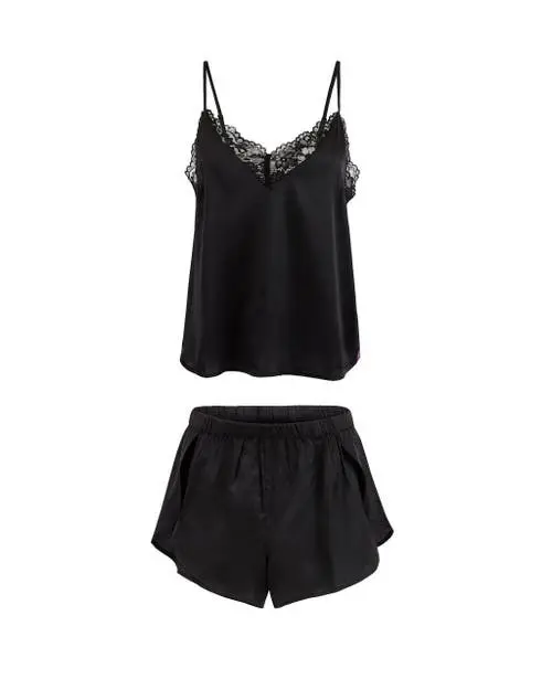 ADORE ME Linny Pajama Cami & Shorts Set - Black