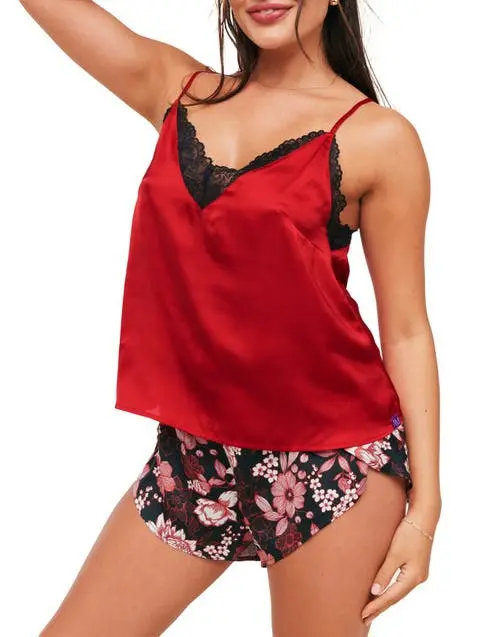 ADORE ME Linny Pajama Cami & Shorts Set - Floral Black