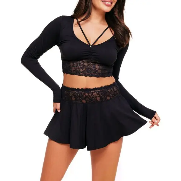 ADORE ME Madelynn Pajama Set - Jet Black
