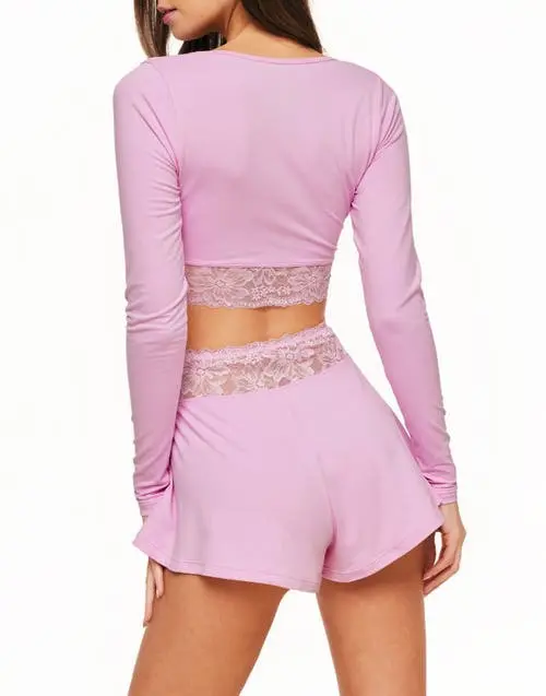 ADORE ME Madelynn Pajama Set - Medium Pink