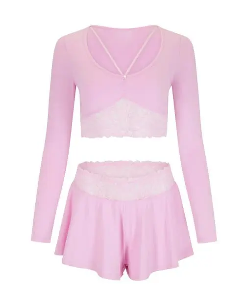 ADORE ME Madelynn Pajama Set - Medium Pink
