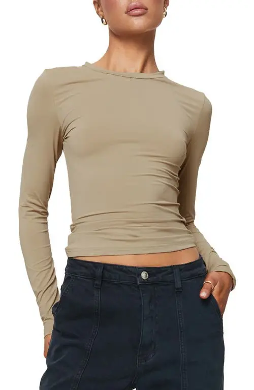 Princess Polly Arnim Crop Top - Latte