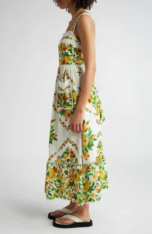 knee length dresses for ladies Farm Rio Papaya Salad Scarf Mini Dress