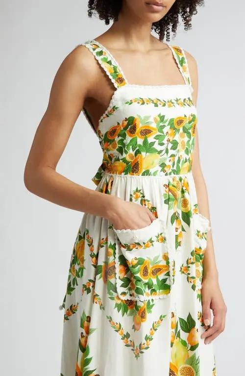 chinese dress ladies Pink Papaya Salad Maxi Dress – FARM Rio main image 1