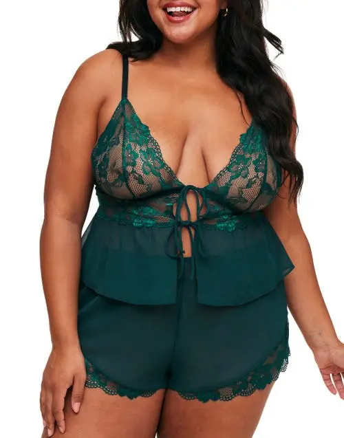ADORE ME Tammy Camisole & Shorts Lingerie Set - Green