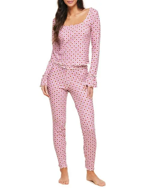 ADORE ME Audra Pajama Long Sleeve Top & Legging Set - Novelty Pink