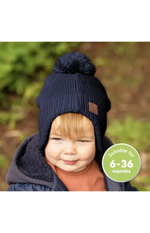 KEABABIES Muff Knitted Beanie - Navy