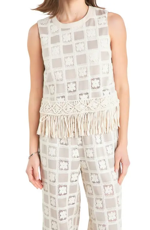 English Factory Crochet Lace Patchwork Tank