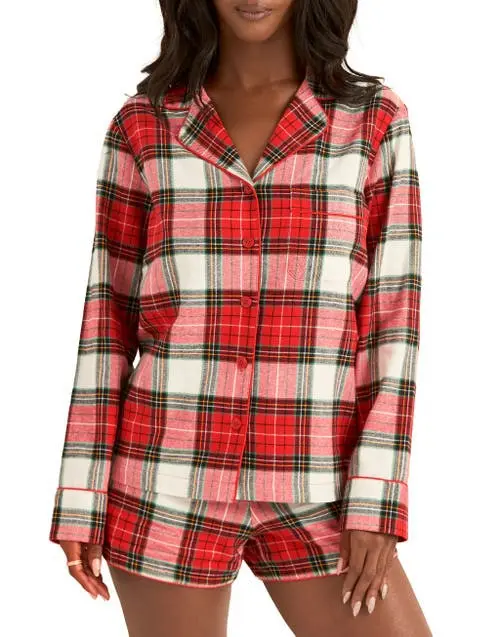 ADORE ME Cecelia Pajama Set - Plaid Beige