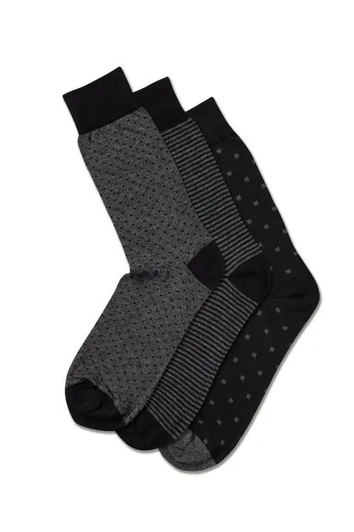 CHARLES TYRWHITT Cotton Rich Socks 3 Pack - Black & Grey
