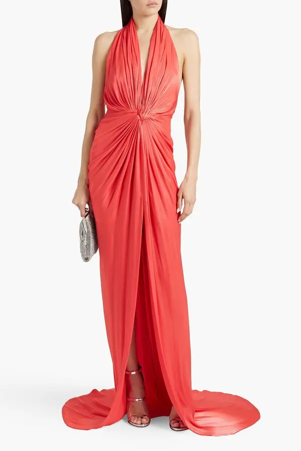 Costarellos Colette' Lamé Halterneck Gown