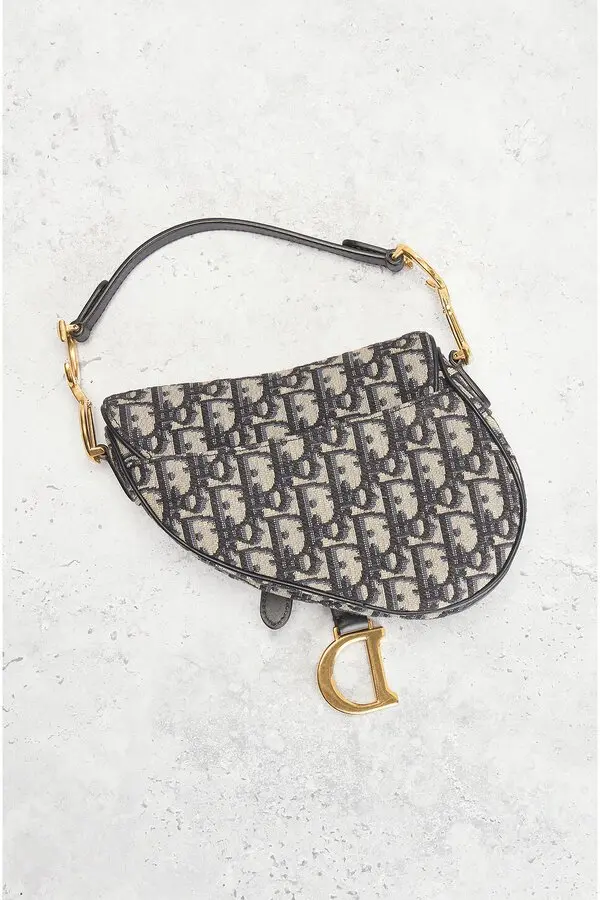 Dior Oblique Saddle Bag In Navy