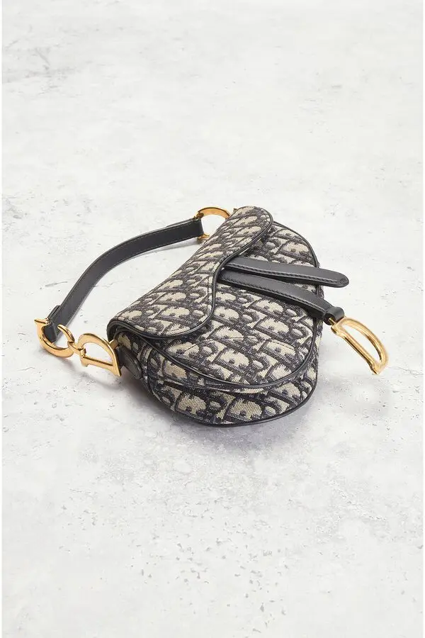 Dior Oblique Saddle Bag In Navy