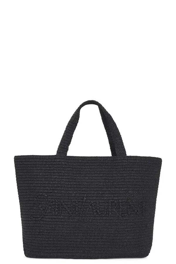 Saint Laurent Raffia Tote Bag - Nero