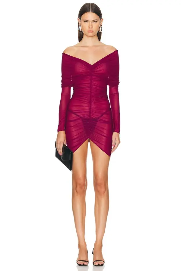 Atlein Ruched Mini Dress