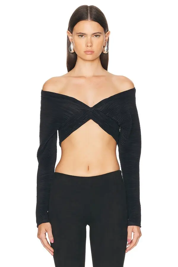 Atlein Draped Sleeveless Pleated Top