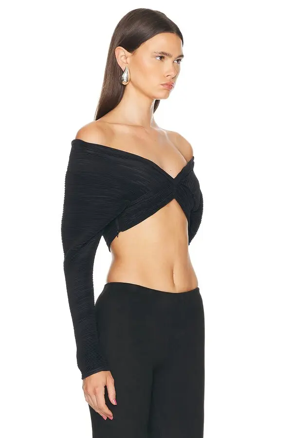 Atlein Draped Sleeveless Pleated Top